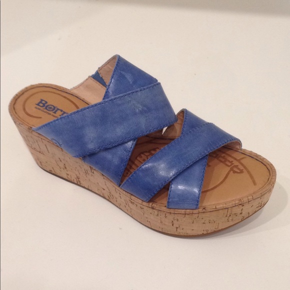 Born | Shoes | Born Celeste Blue Leather Double Crisscross Sandal ...
